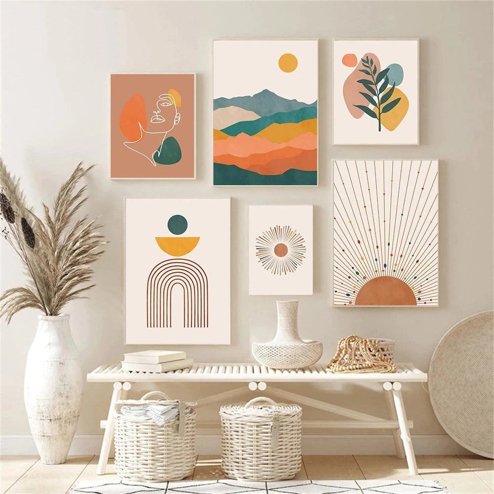 Boho Style Abstract Line Art Visual Artworks – Artes Designs